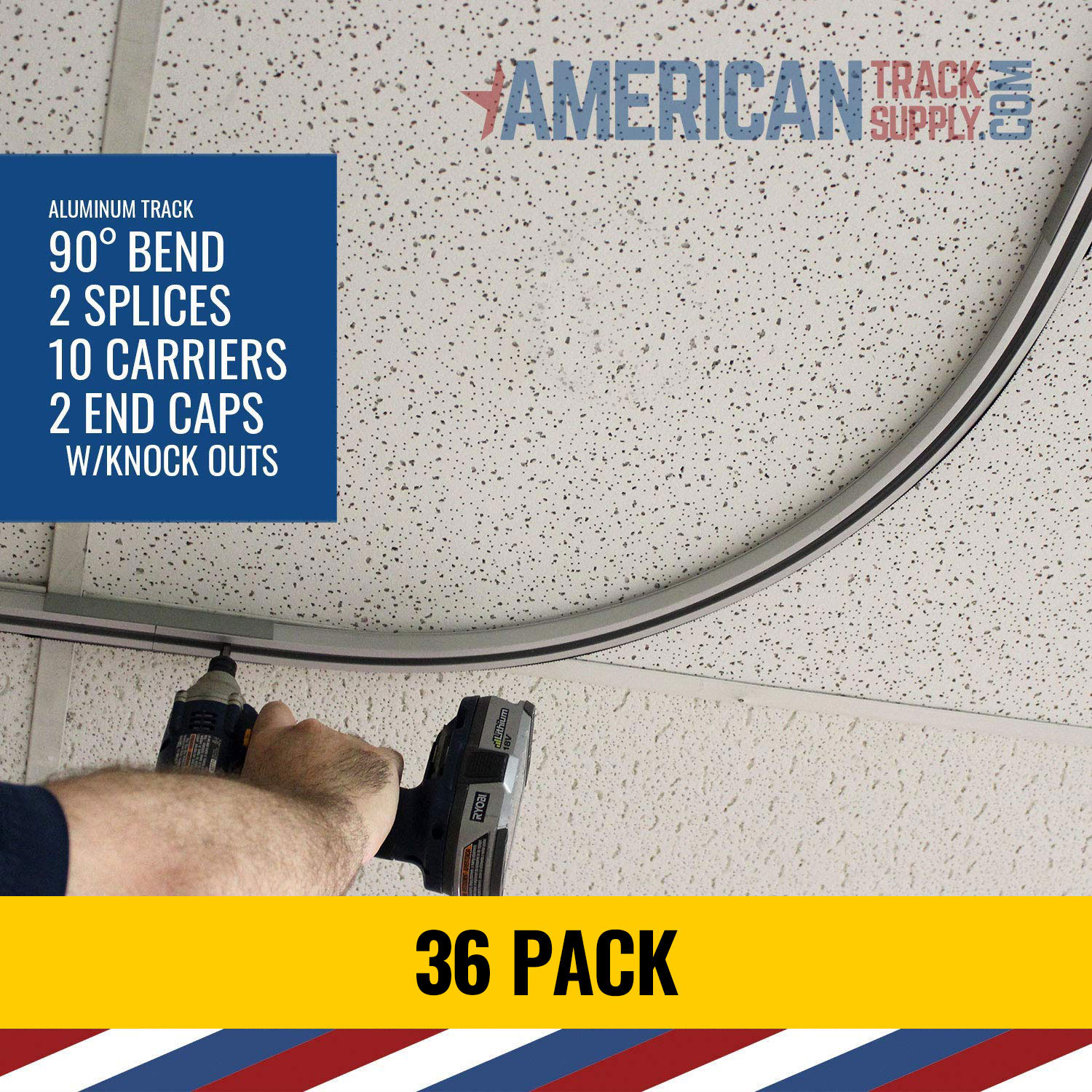 Aluminum Ceiling Track Bend 90 Bend American Track Supply